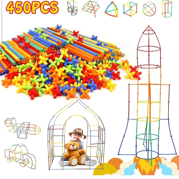 Creative | Toys | Straw Toys 45pcs Stem Building Toys Aged For 3 ...
